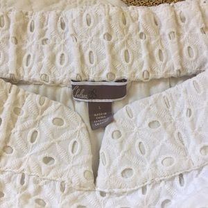 Chelsea28 | Tops | Chelsea28 White Offshoulder Eyelet Top | Poshmark
